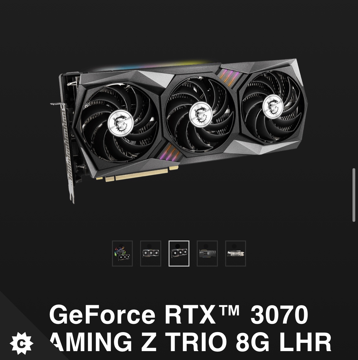 $26/mo - Finance MSI Gaming GeForce RTX 3070 8GB GDDR6 PCI Express 4.0 ...