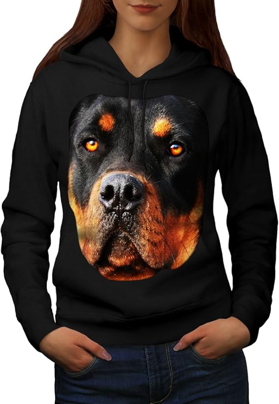 Amazon.com: wellcoda Rottweiler Pup Animal Womens Hoodie, Lovely Hooded ...