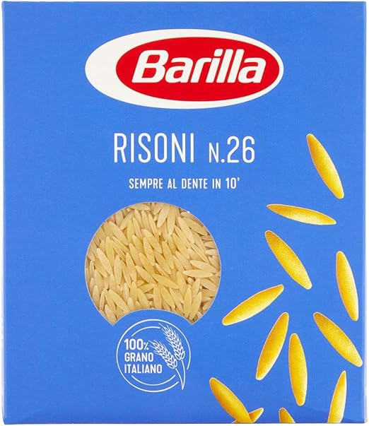 Barilla - Risoni n.26, Hartweizengrieß Pasta - 8 Packungen à 500 g [4 ...
