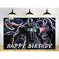 Amazon.com : Super Hero Backdrop for Happy Birthday Party Decorations ...
