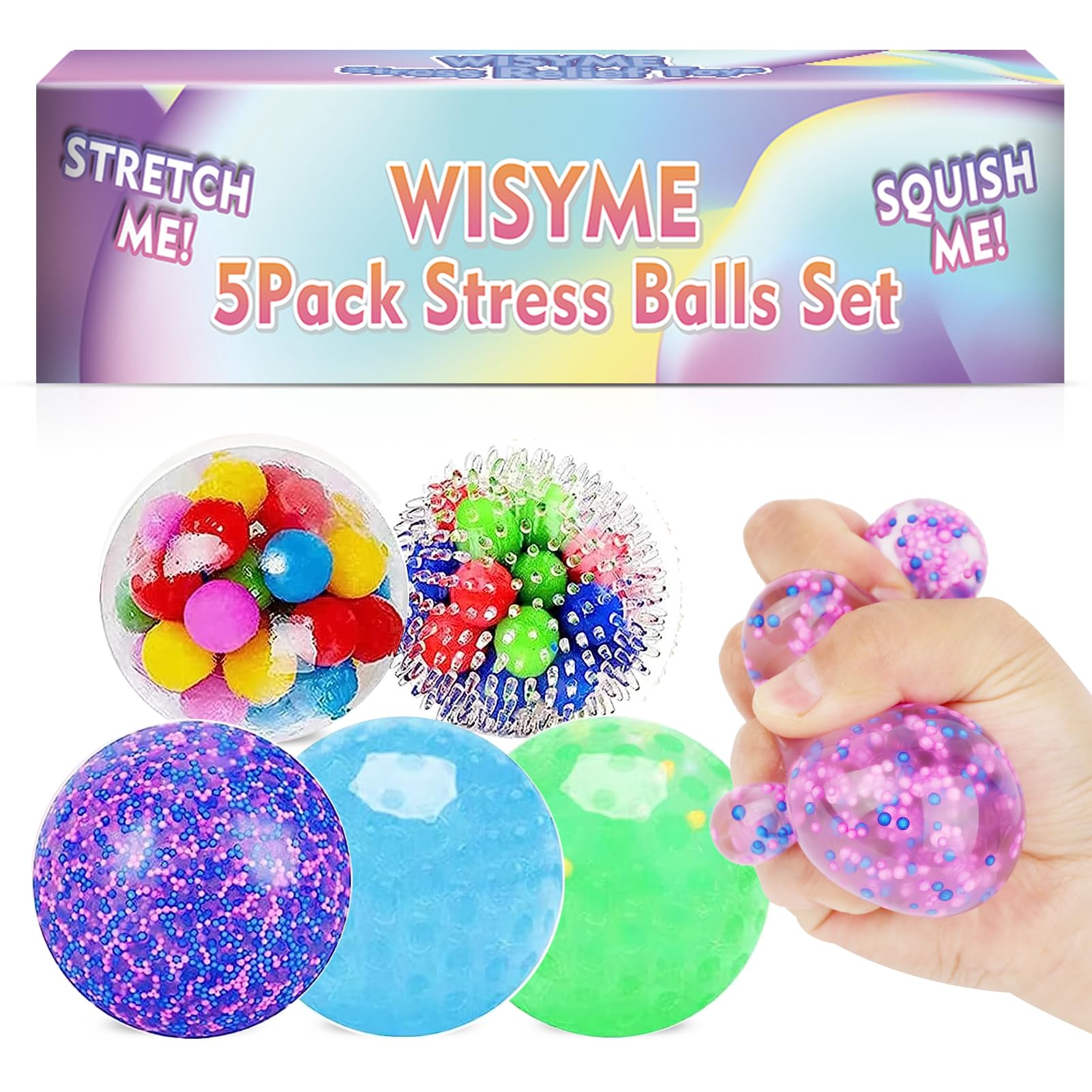 Mua WISYME 5PACK Stress Balls,Squishy Balls Fidget for Adults Stress ...