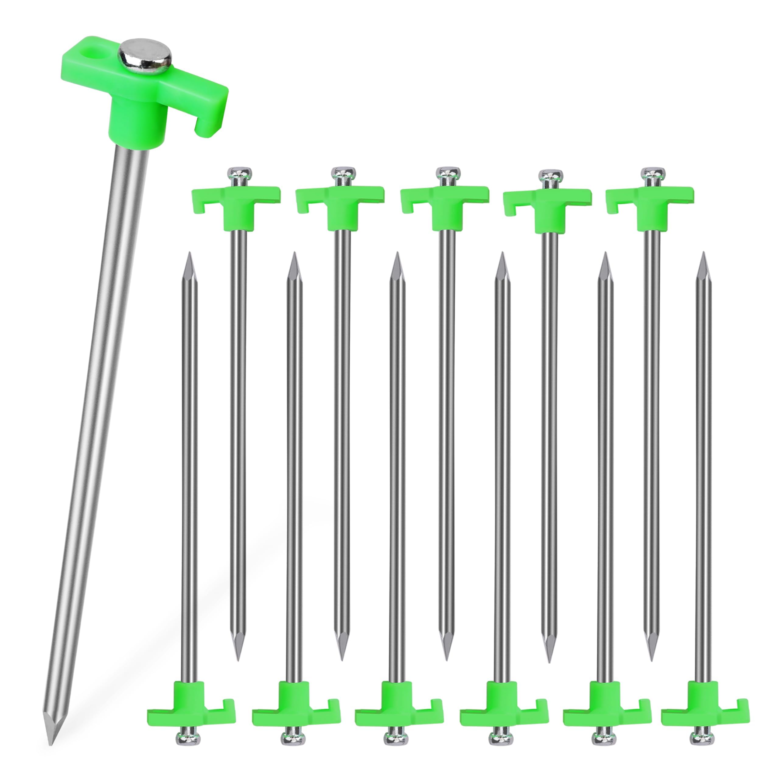 PR1ME Tent Stakes 12 Pack, Galvanized Non-Rust Family Pop Up Camping ...