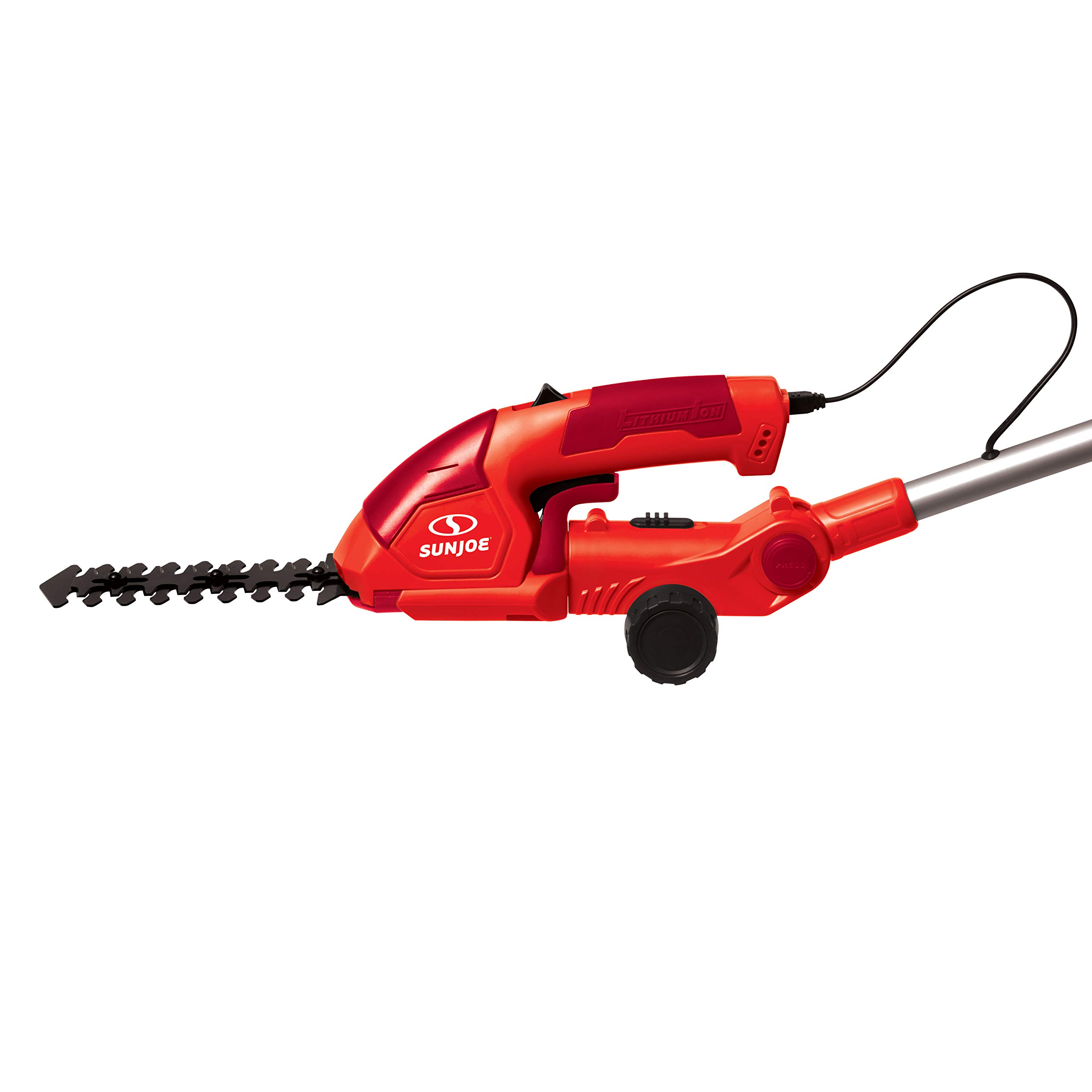 Snow Joe HJ605CC-RED Sun Joe 2-in-1 Electric Telescoping Grass Trimmer, Red