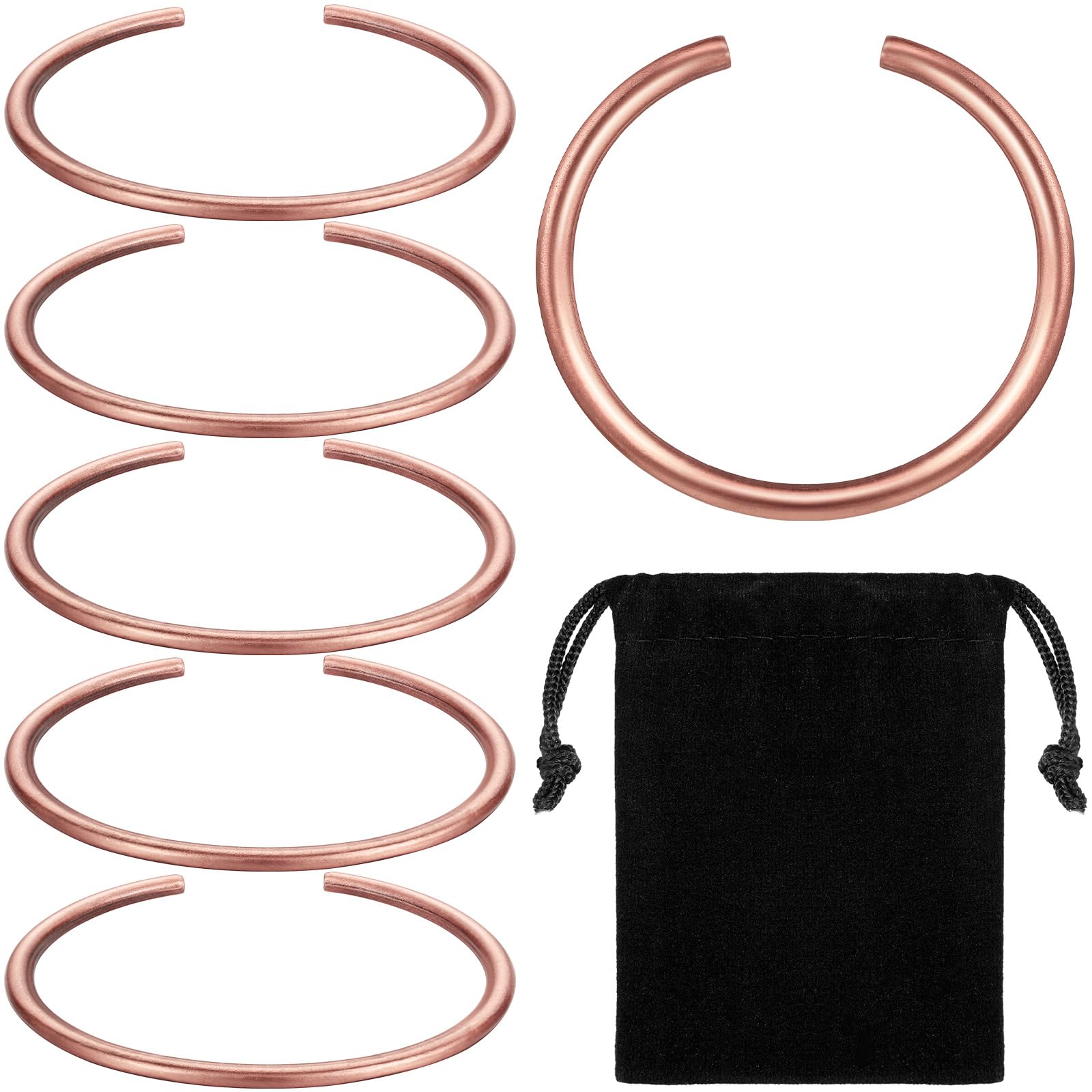 Otuuz 6 Pcs Copper Bracelets Copper Jewelry Vintage Pure Copper Bracelets for Men Women Handmade ...