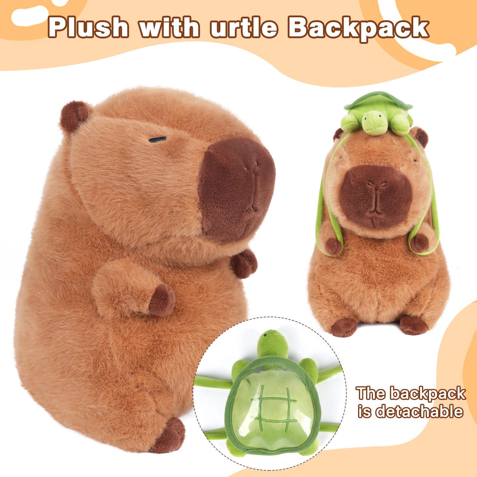 Mua EASYLR 12inch Cute Capybara Plush with Turtle Backpack, Soft ...