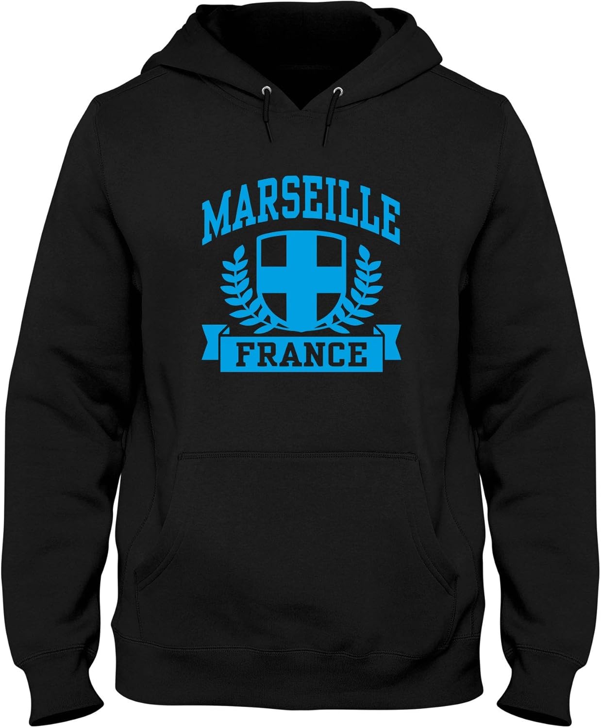 Sweatshirt Hoodie Black DEC0495 Marseille France: Amazon.co.uk: Clothing