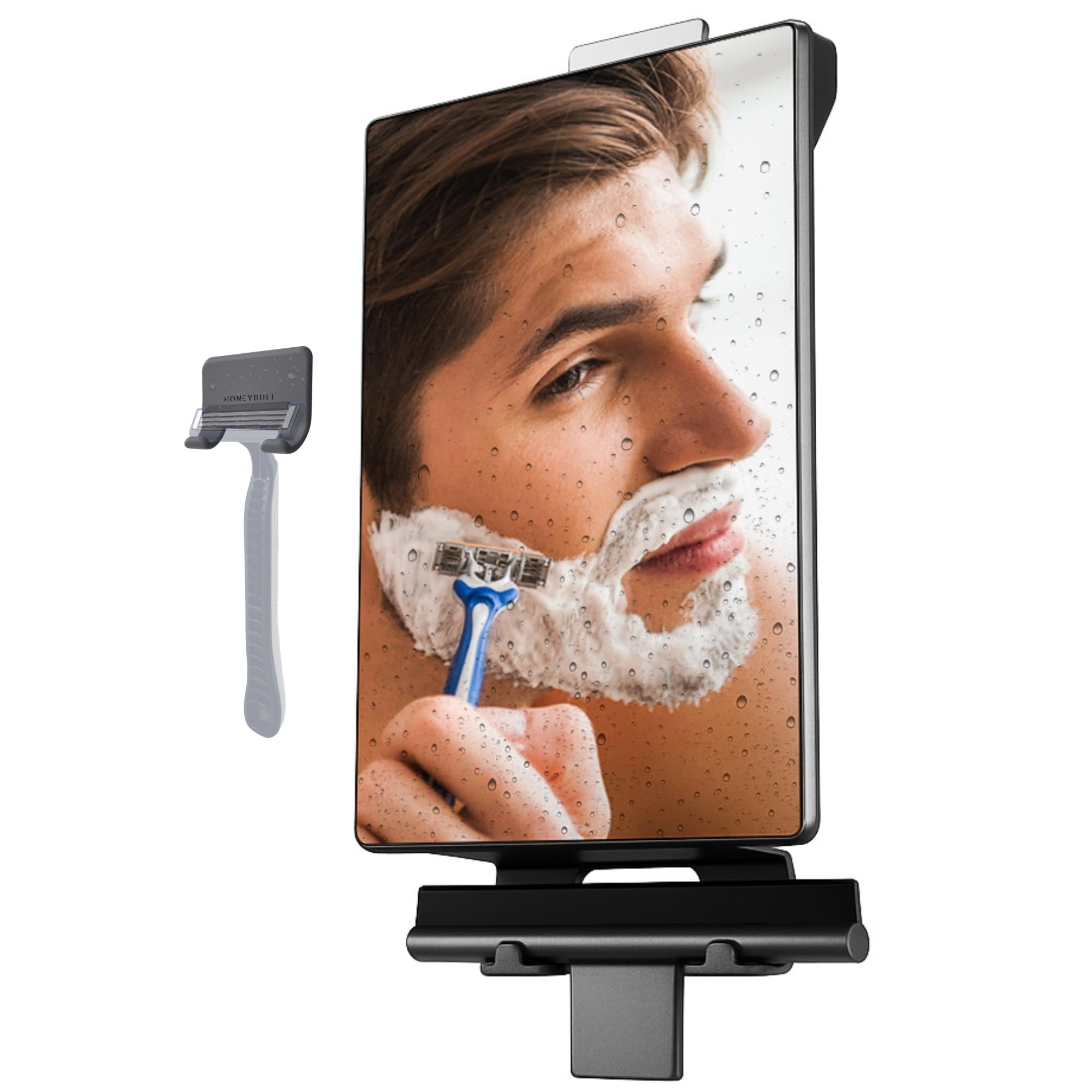 HONEYBULL Fogless Shower Mirror for Shaving – Anti Fog Mirror for ...
