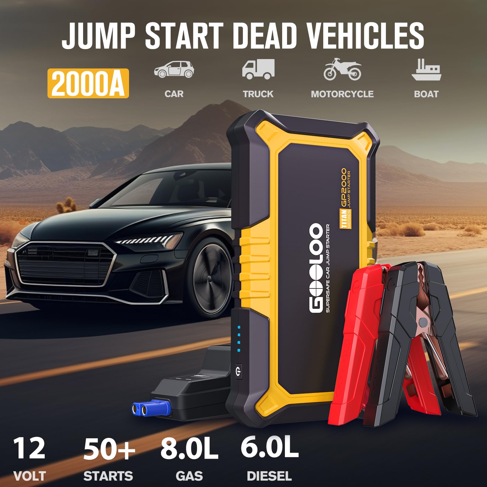 Mua GOOLOO New GP2000 Jump Starter 2000A Car Starter Battery Pack (Up ...