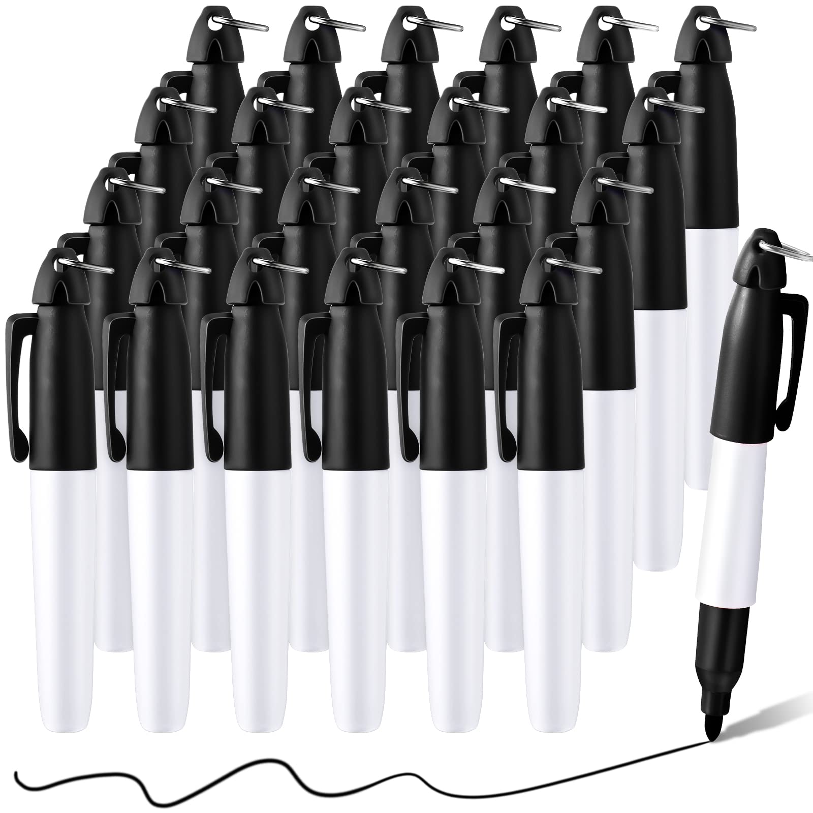 CHENGU 24 Packs Mini Markers with Golf Keychain Clips Badge Markers ...