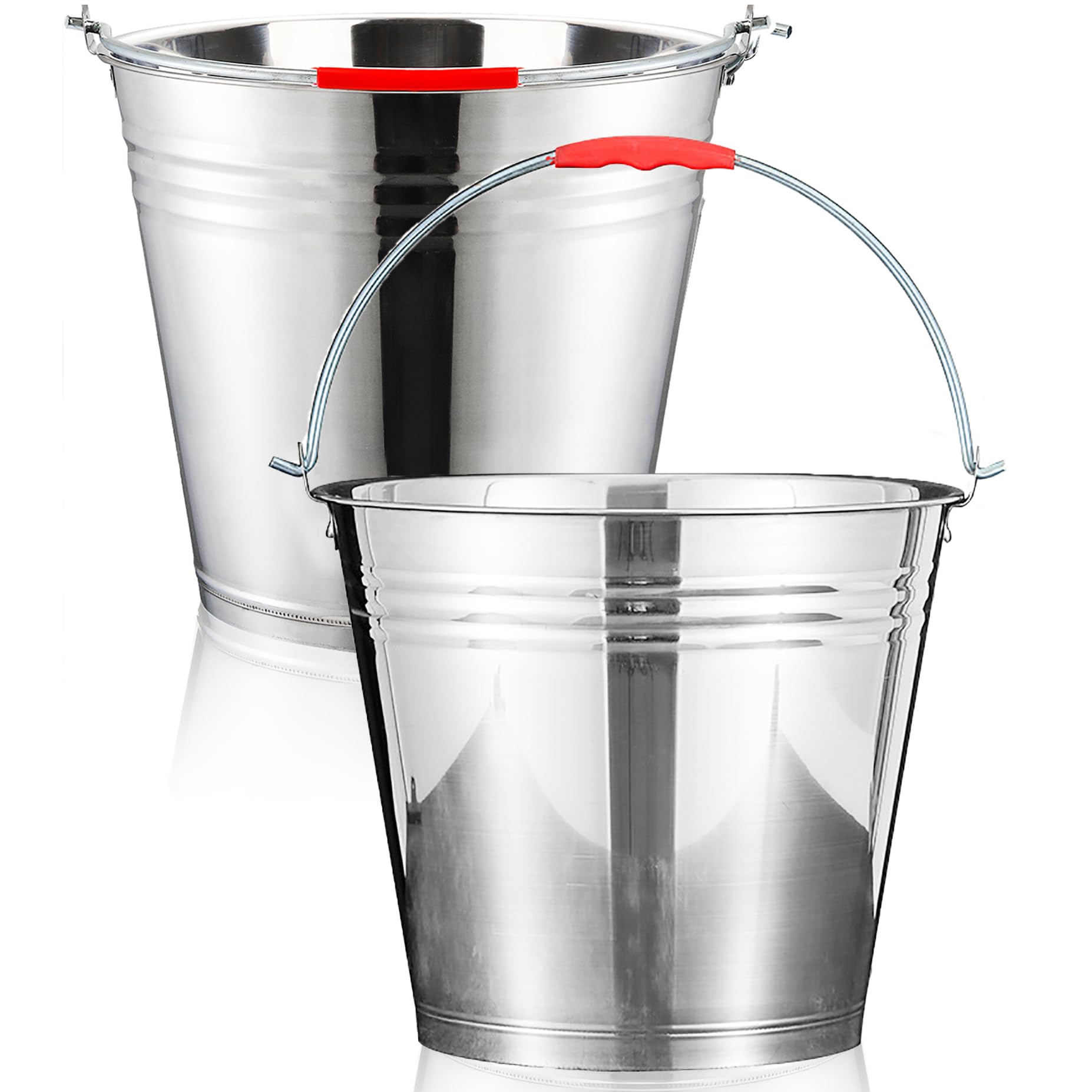 Nicunom 3 Pack 4 Gallon Stainless Steel Bucket Pail Container with ...