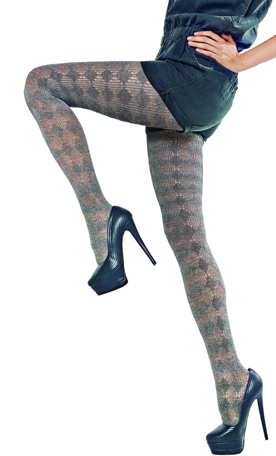Marilyn gemusterte halbtransparente Strumpfhose, 120 Denier, Größe 36/ ...