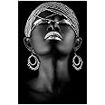 Amazon.com: Baweio African American Wall Art - Silver Black Woman Portrait Poster, Minimalist ...