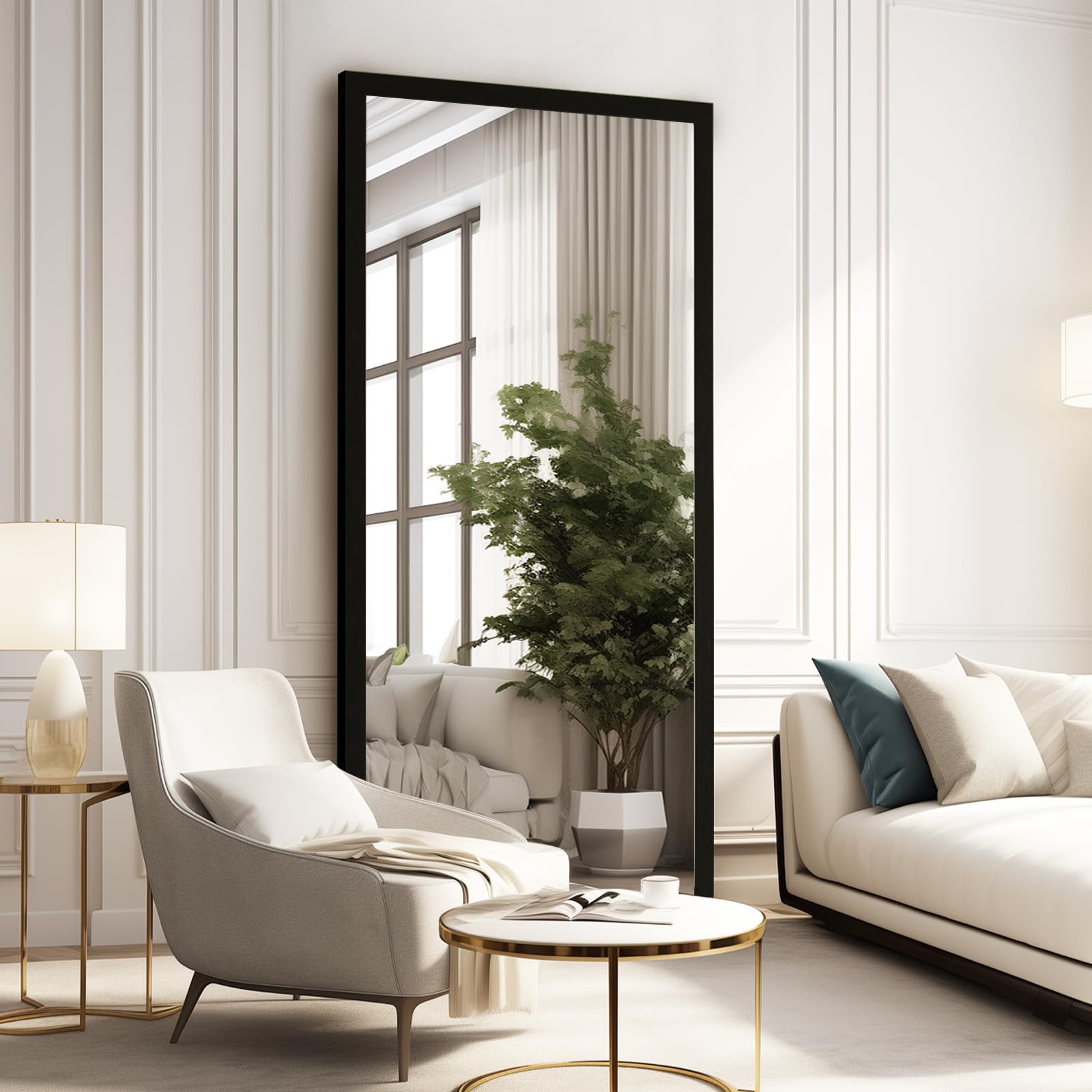 Niccy 71"x32" Full Length Mirror with Stand,Tempered Floor Mirrors,for ...