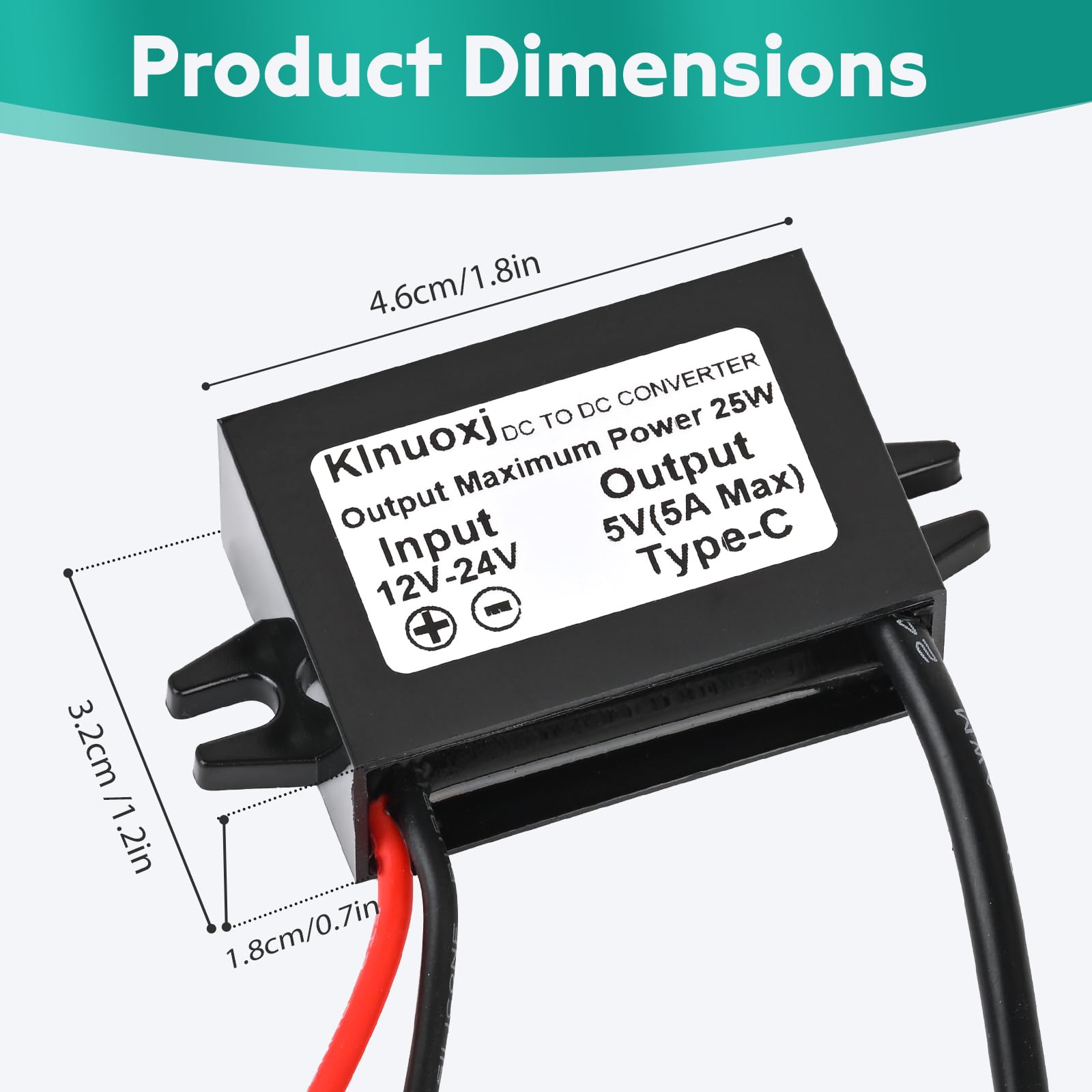 Mua Klnuoxj DC 12V/24V to 5V USB C Step Down Converter Type-C Interface ...