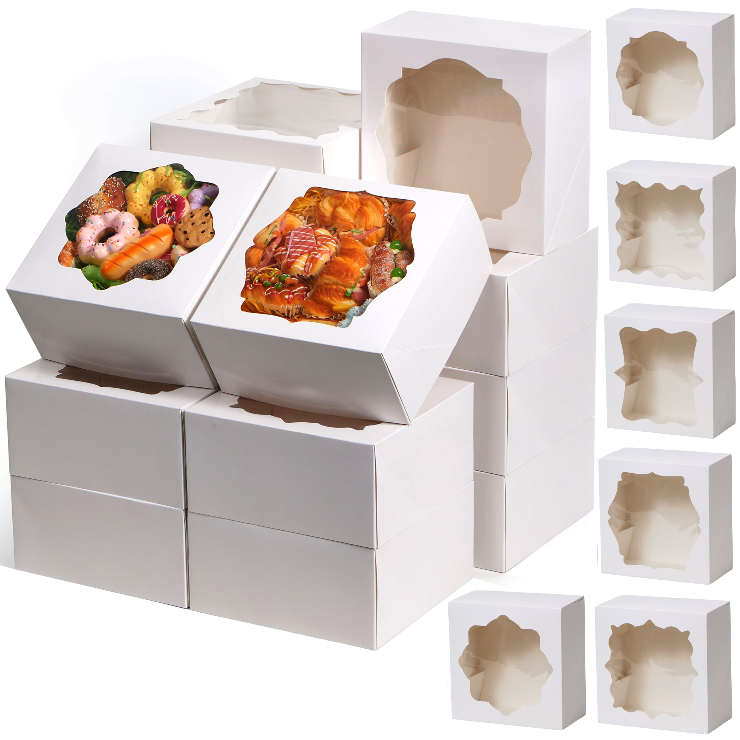 JOYIN 24 PCS Christmas Cake Cookie Boxes, 10’’ x 10’’ x 5’’ Bakery ...