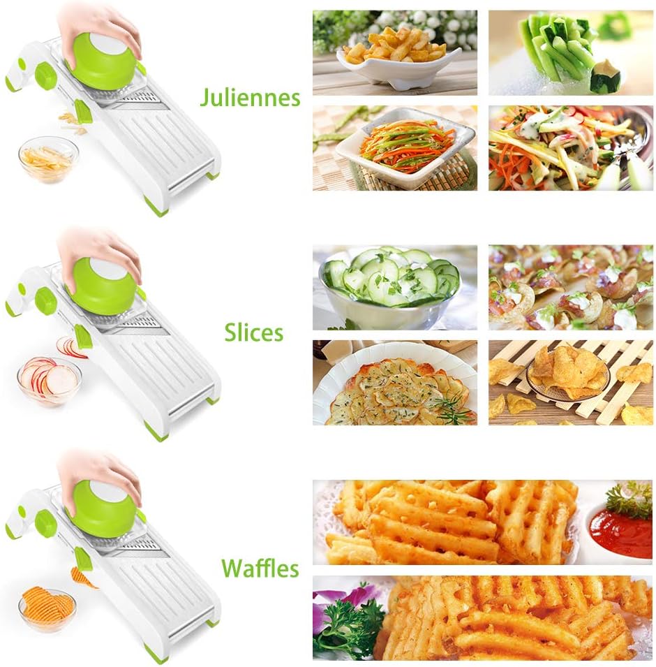 Reesibi Mandoline Slicer Professional, Vegetable Cutter Spiralizer ...