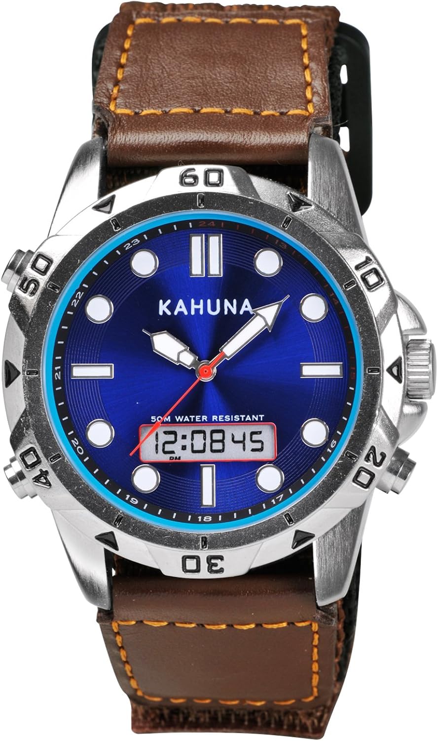 Kahuna Men's Quartz Watch with Blue Dial Analogue - Digital Display and ...