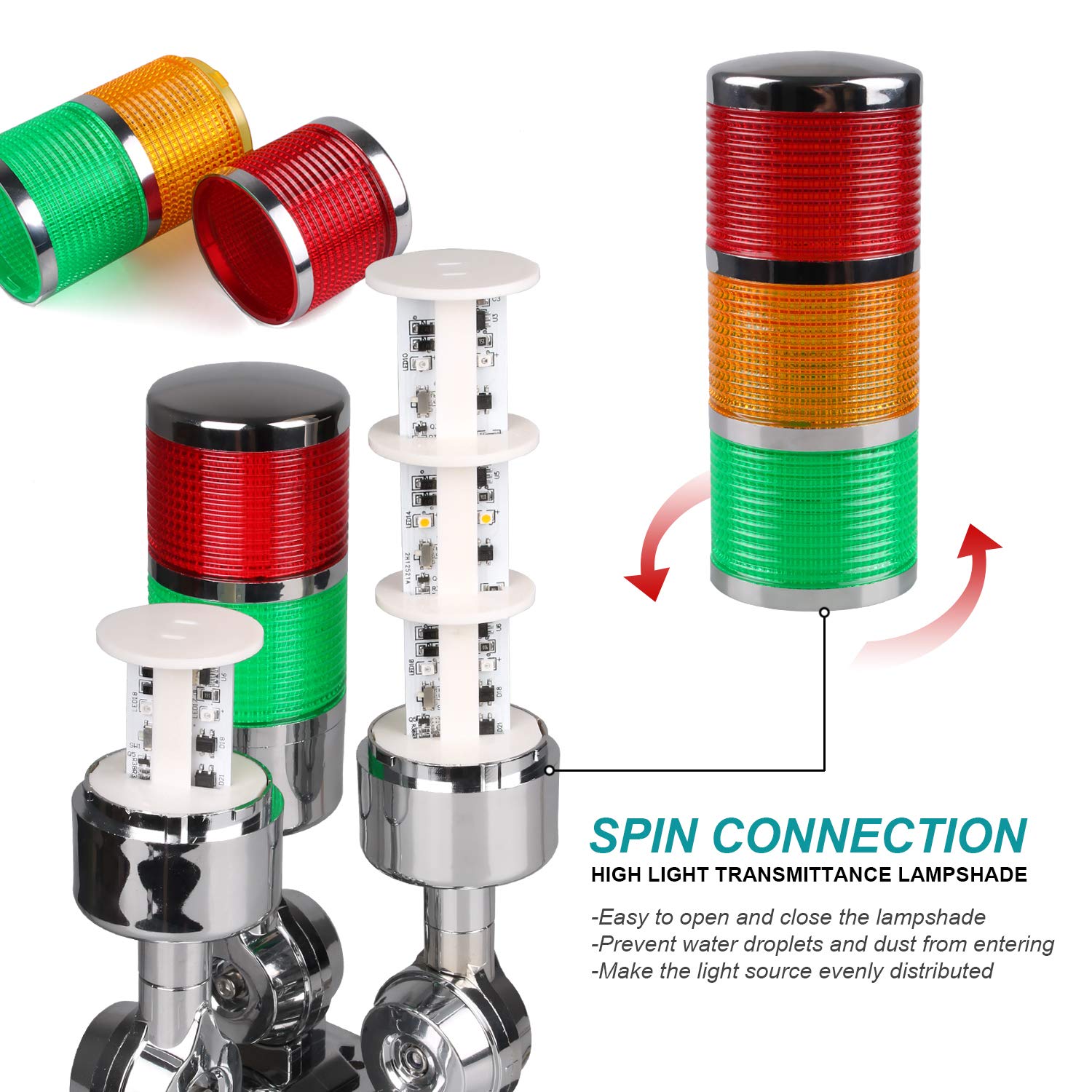 Mua 12-24V LED Stack Tower Lights, Industrial Warning Lights, Andon ...