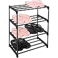 Amazon.com: LNYZQUS Upgrade 4-Tier Small Shoe Rack, Metal Stackable ...