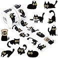 Amazon.com: DSjuedui Black Cat Sticker Rolls - 1000Pcs Funny Cartoon ...