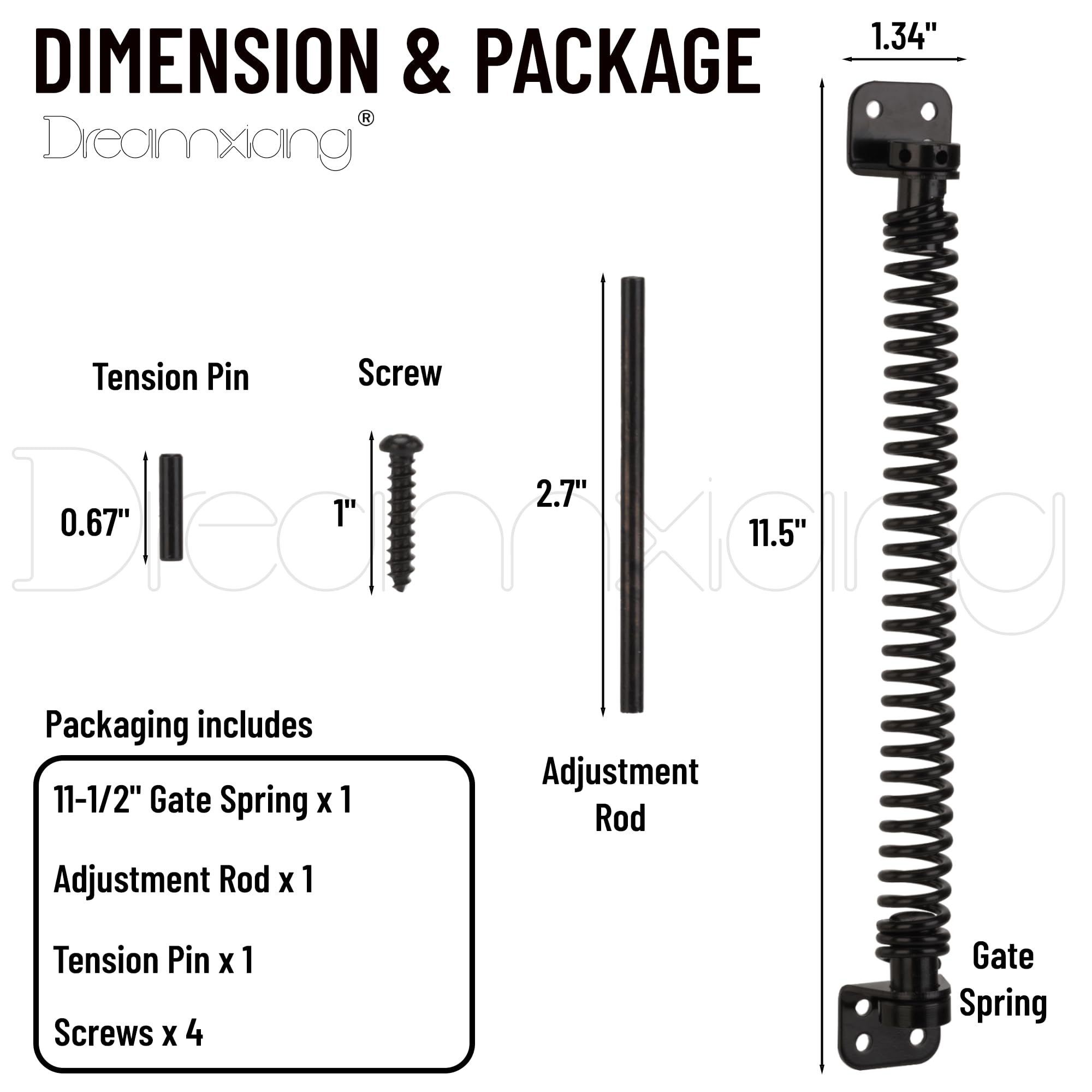 Mua 11-1/2" Gate Spring Self Closing Heavy Duty Outdoor Door Spring ...