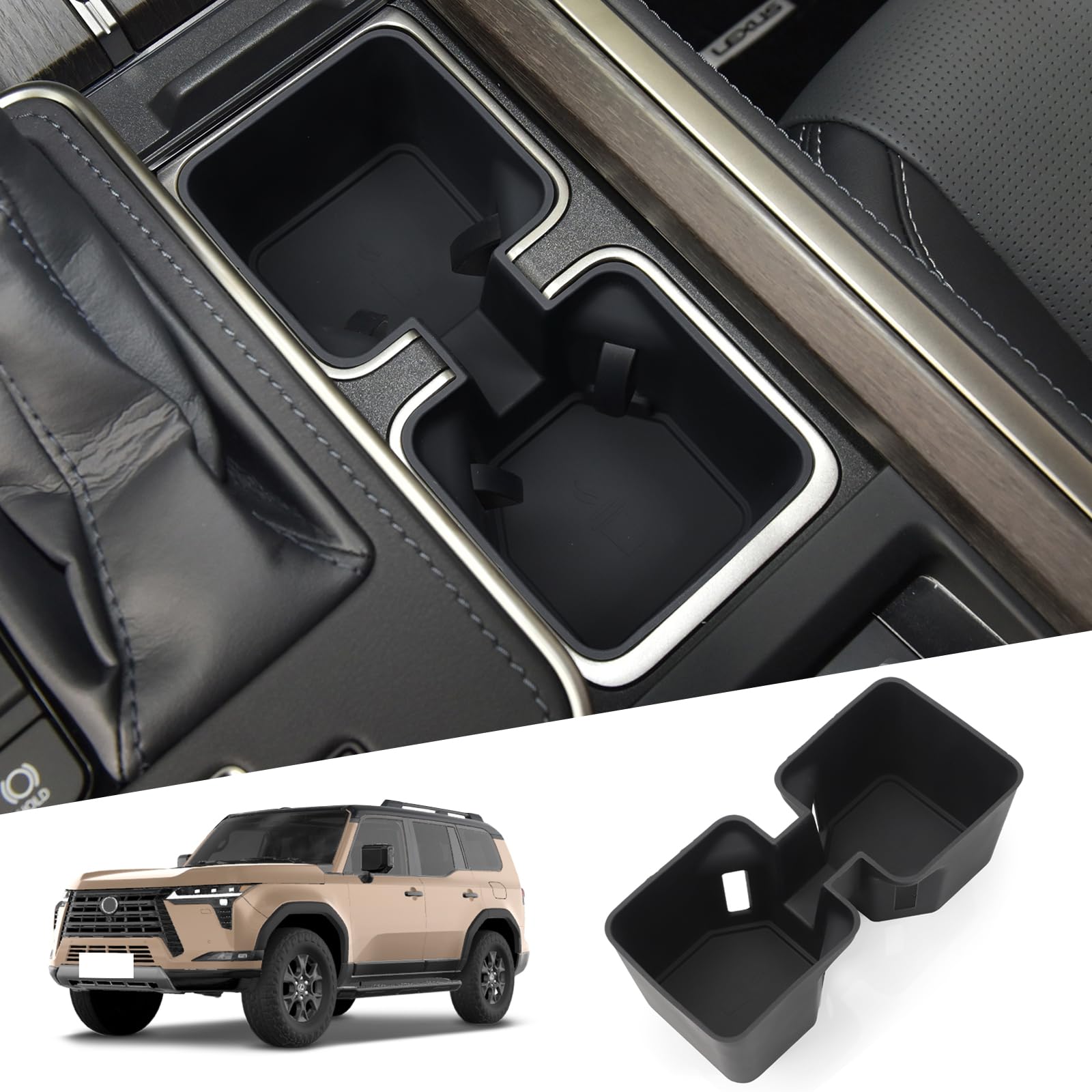 smabee Center Console Cup Holder Insert for 2024 2025 Lexus GX 550 ...
