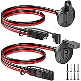 Amazon.com: SAE Connector Power Socket Sidewall Port, 2 Pack 10AWG Cable Weatherproof Cable ...
