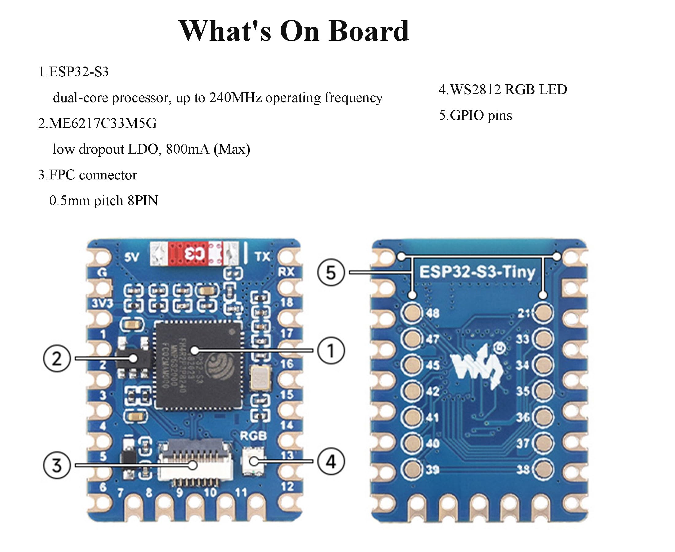Mua ESP32-S3 Mini Development Board, Based on ESP32-S3FH4R2 Dual-Core Processor, 240MHz Running ...