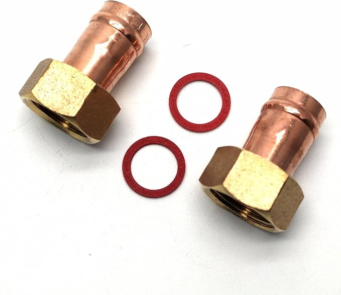 2 X 15mm X 1/2" Solder Ring Copper Straight Tap Connector: Amazon.co.uk ...