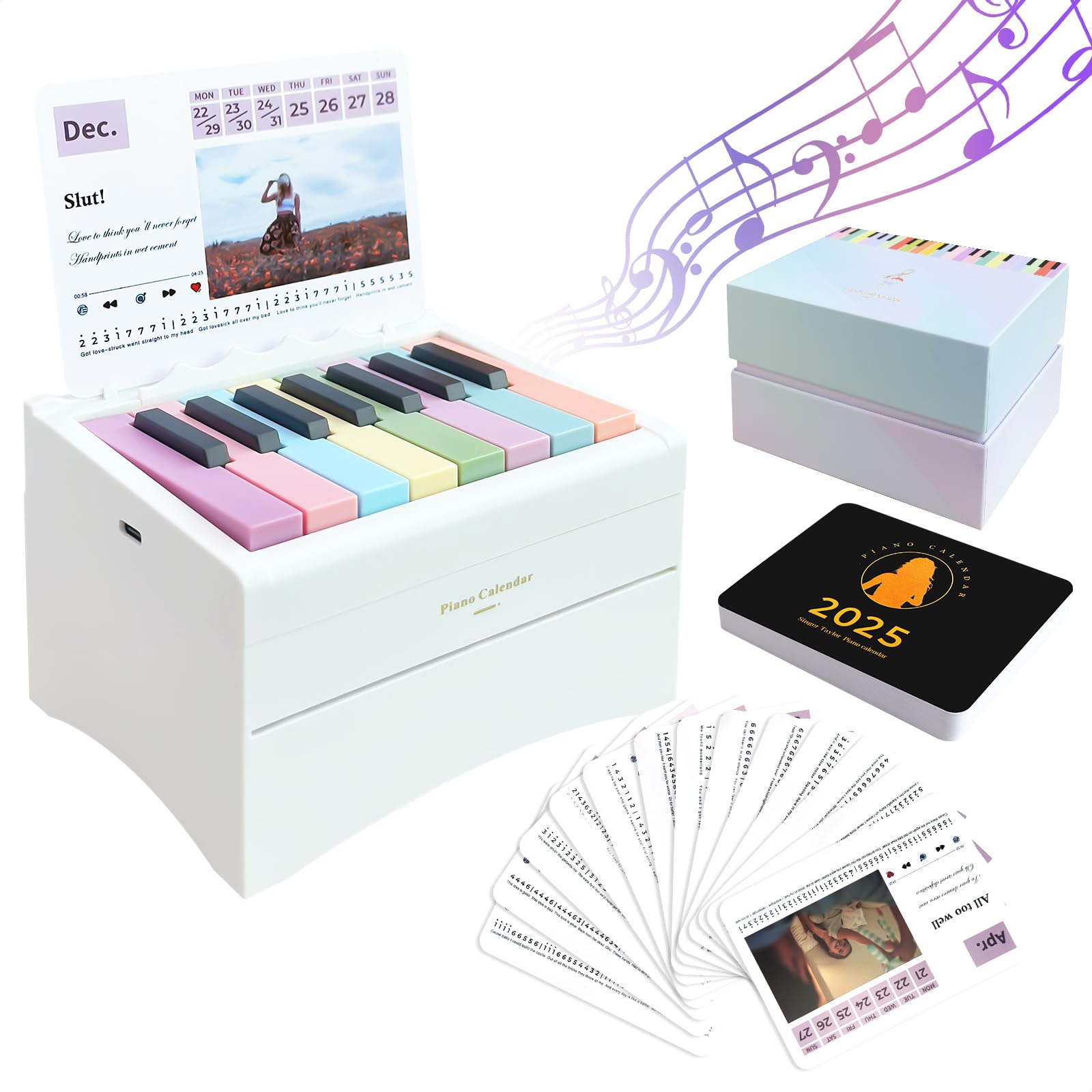 Piano Calendar 2025 Desk Calendar, Playable Piano Desk Calendar 2025 ...