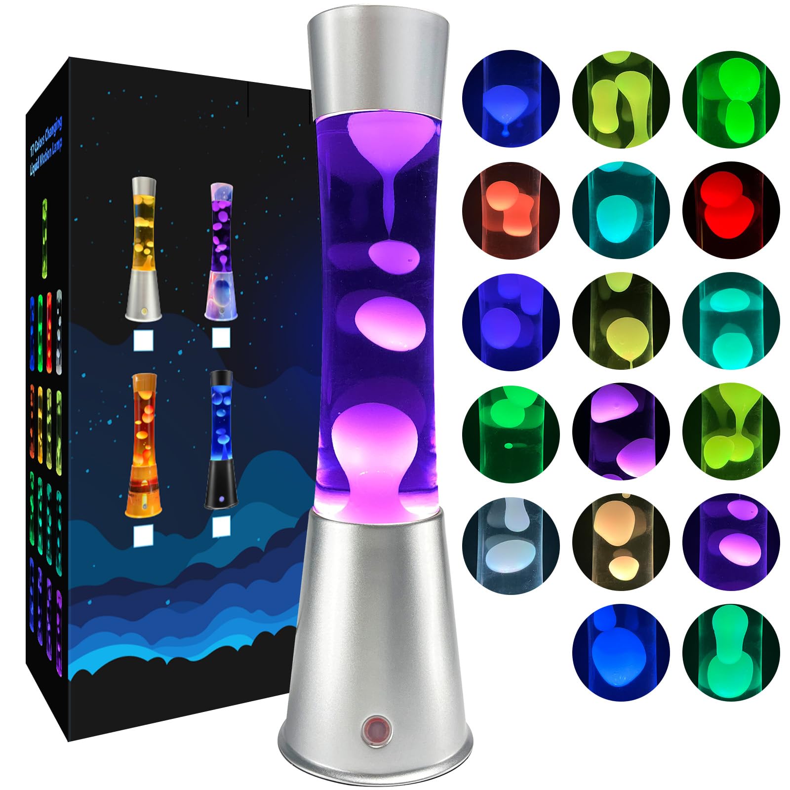 AONESY 17-Color LED Liquid Motion Lamp with Remote, 15.5” Large Lava ...