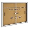 INNOVART Enclosed Bulletin Board 48” x 36”, Lockable Cork Noticeboard ...