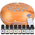 Amazon.com: Diffuserlove Diffuser 550ML Remote Control Essential Oil Diffuser Wood Grain Cool ...