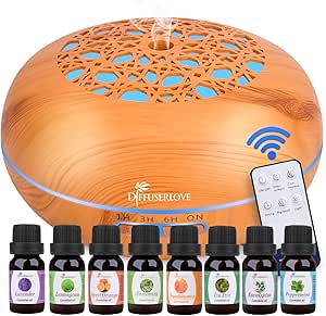 Amazon.com: Diffuserlove Diffuser 550ML Remote Control Essential Oil ...