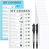 Leitee 2 Pieces Chore Chart for Kids Adults Checklist Board Detachable Message Board to Do List ...