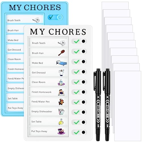 Leitee 2 Pieces Chore Chart for Kids Adults Checklist Board Detachable Message Board to Do List ...