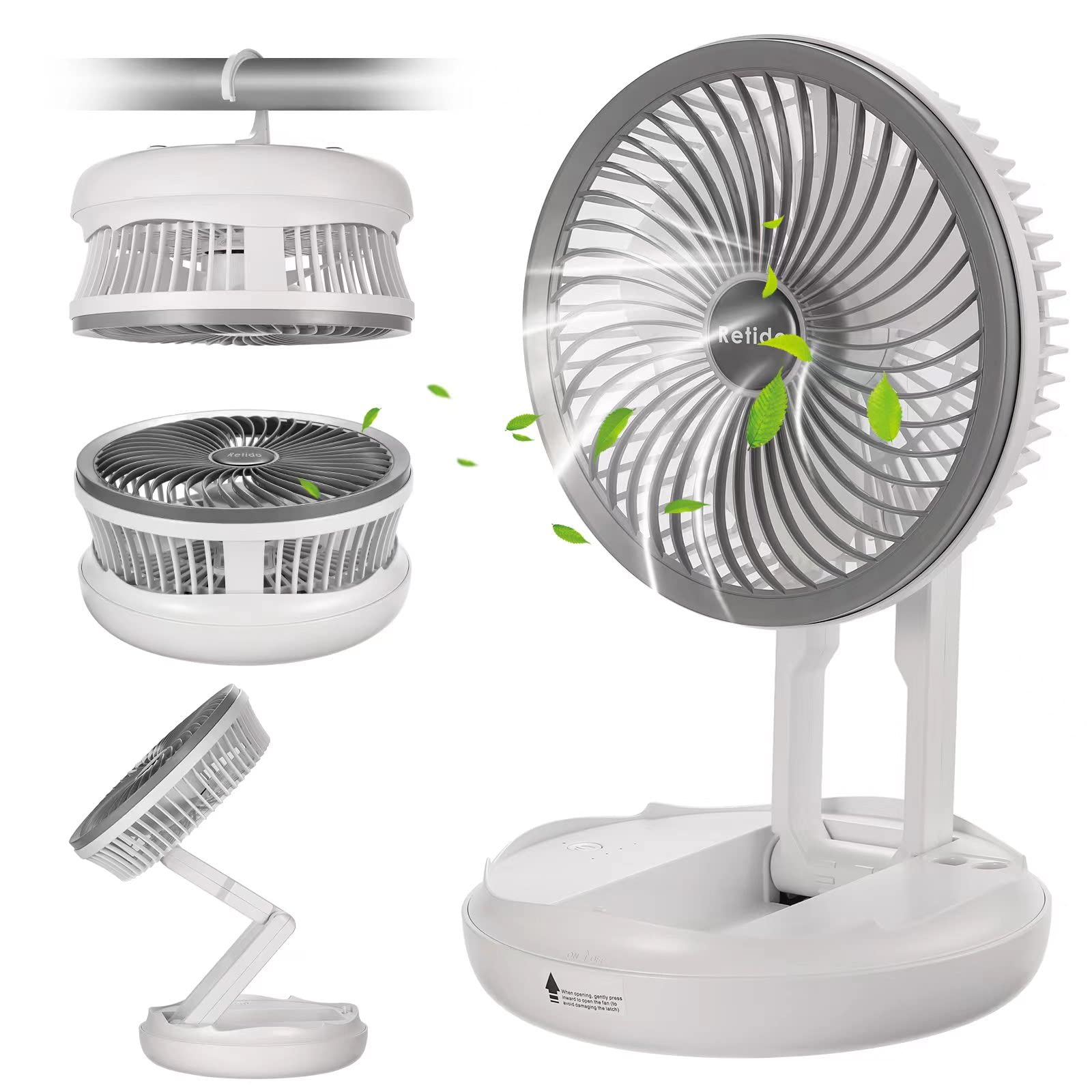 Mua Portable Desk Fan 7 inch USB Rechargeable Small Fan with 4 Wind ...