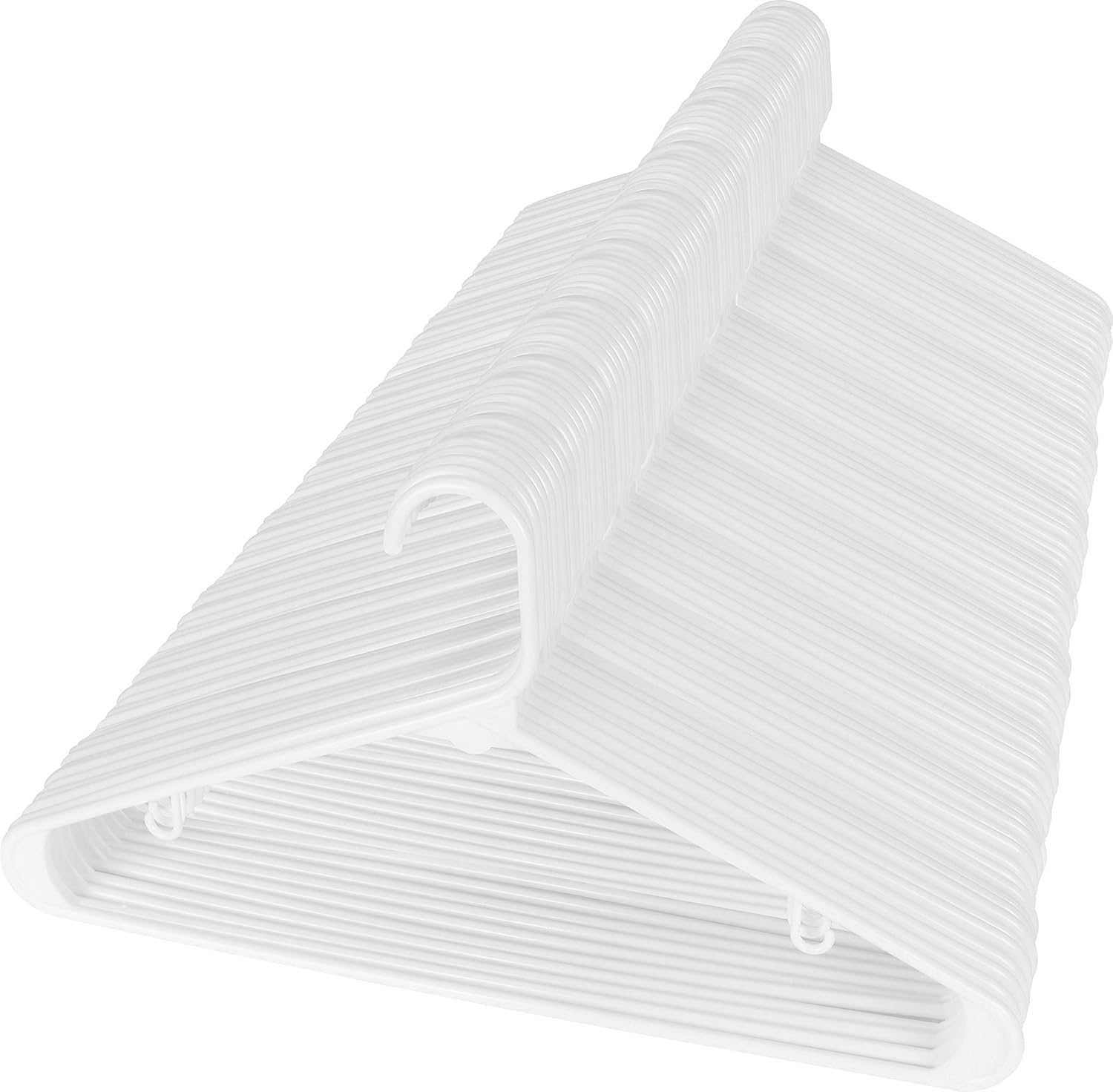 30-Pack Utopia Home White Plastic Standard Hangers for Clothes Tubular ...