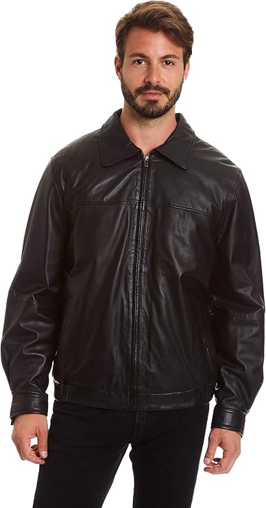 Excelled Leather Men's Leather Jacket: Amazon.co.uk: Clothing