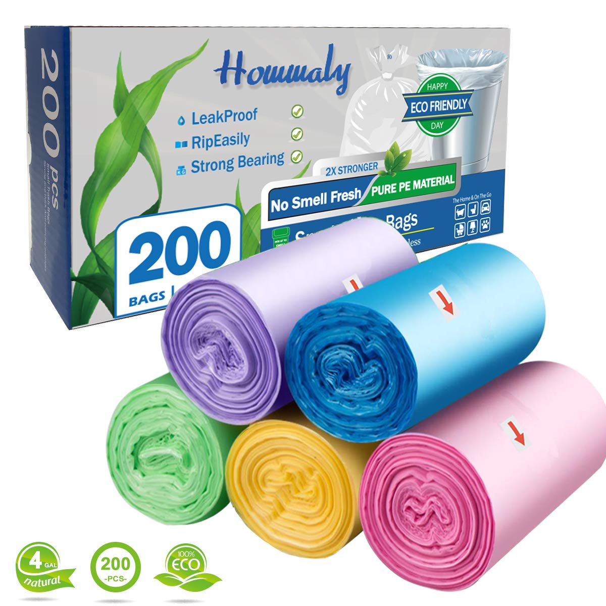 Amazon.com: 4 Gallon Small Garbage Bags,Trash Bag Bin Liners, 15-Liters ...