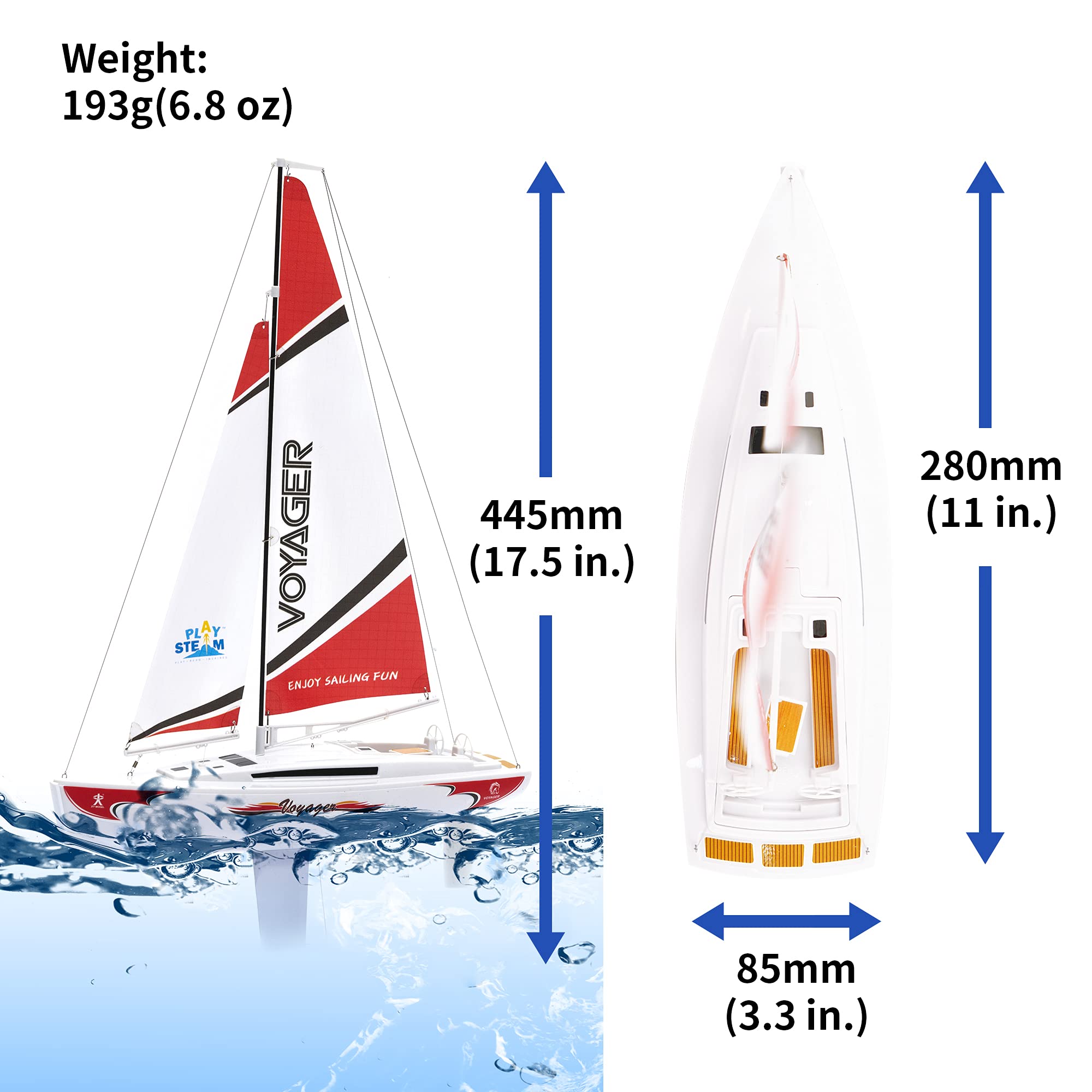 Mua Voyager 280 RC Controlled Wind Powered Sailboat in Red - 17.5" Tall ...