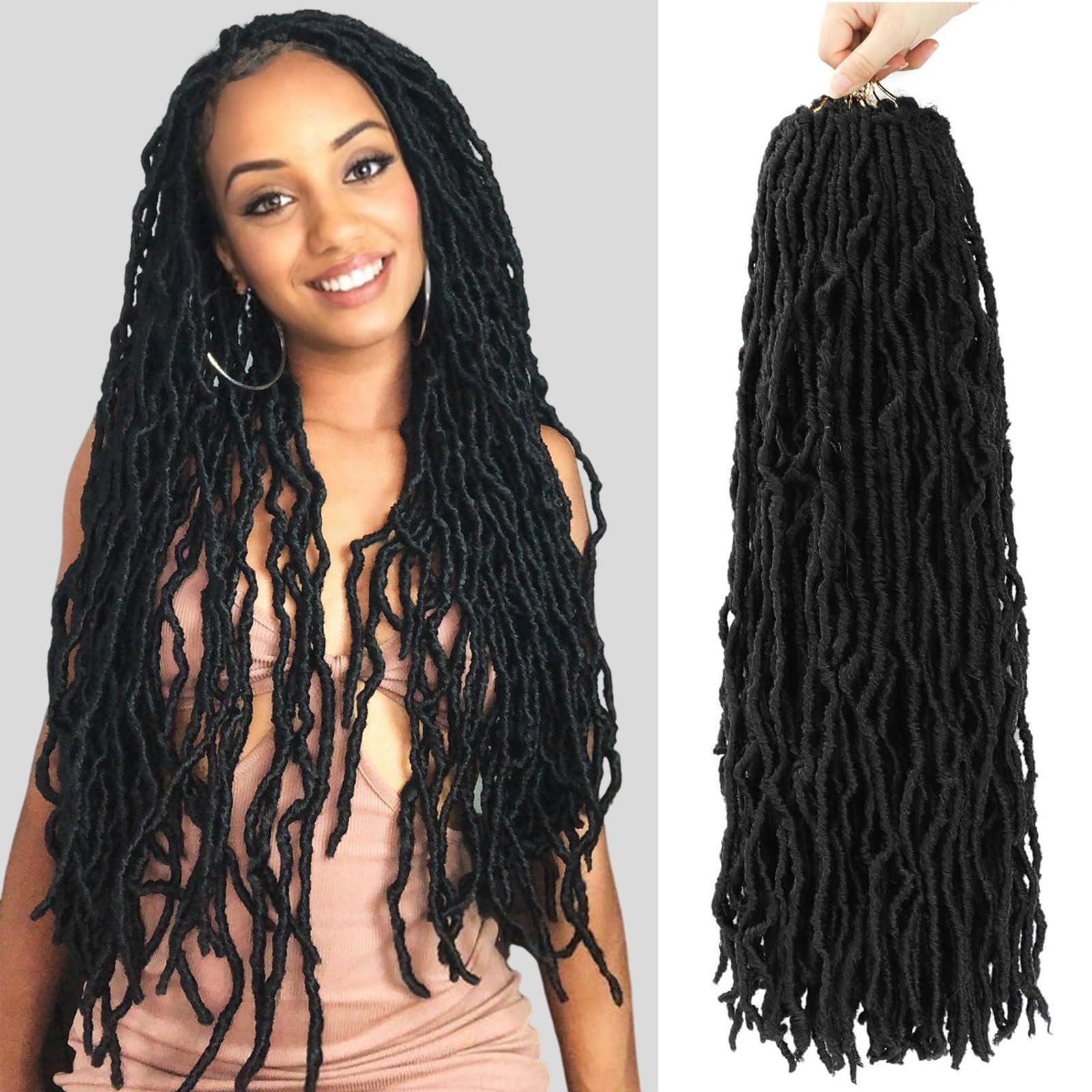 Mua Faux Locs Crochet Hair 22 Inch 7 Packs Soft Locs Crochet Braids Pre ...