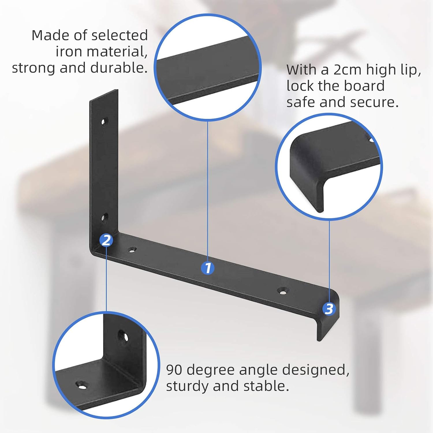 LITLANDSTAR Shelf Bracket, 4 Pcs Heavy Duty Shelf Brackets Industrial ...
