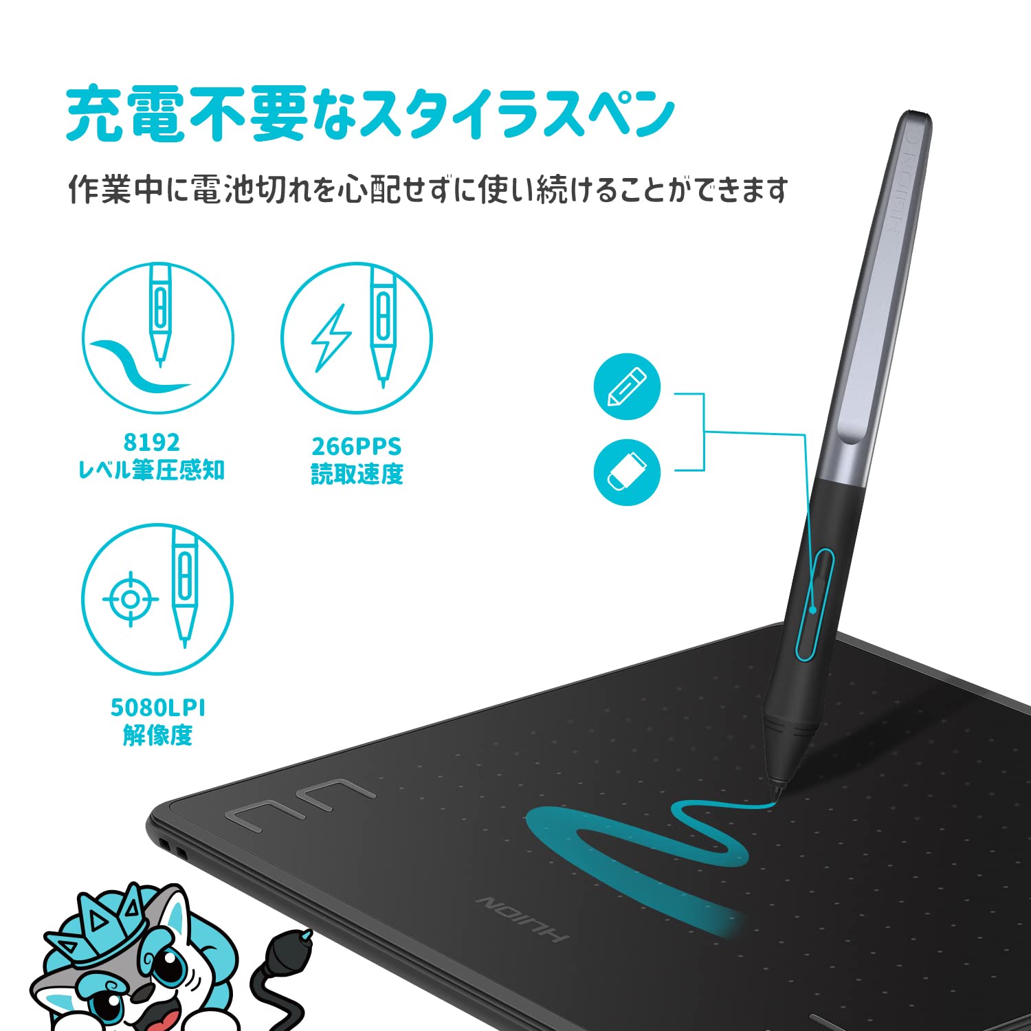 Mua HUION HS64 Pen Tablet, Pen Tab, Board Tab, Smartphone Compatible ...