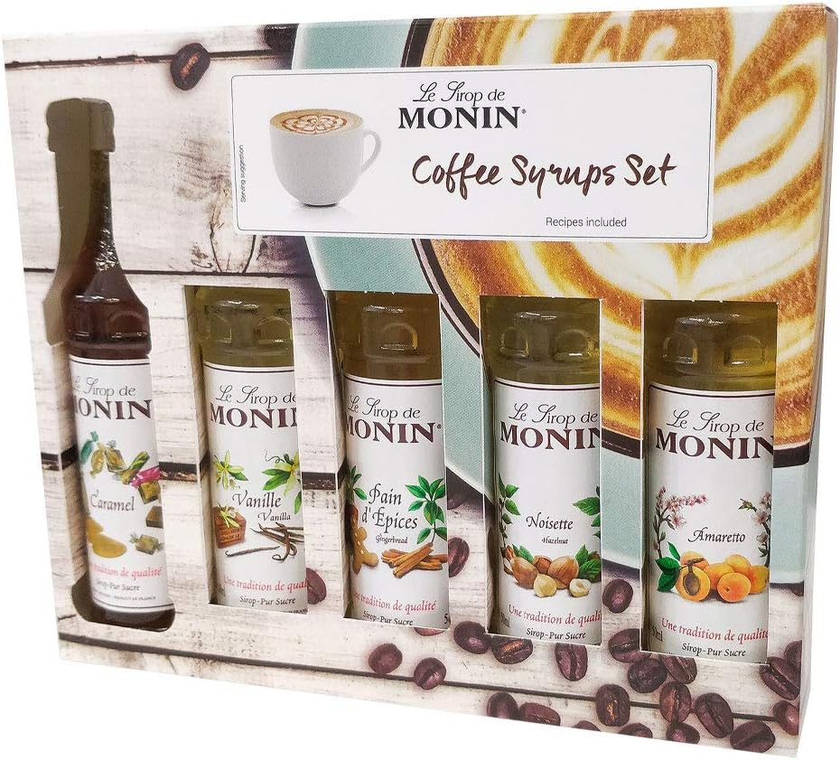 Monin Syrup Coffee & Cocktail Gift Sets 5x5cl (1 Monin Syrup Coffee ...