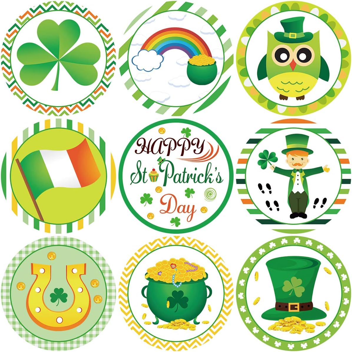 Amazon.com: St. Patrick's Day Sticker Shamrock Party Decorations 200Pcs ...