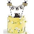Amazon.com: Bumble Bee One Cake Topper - Fun to Bee 1st Birthday Cake ...