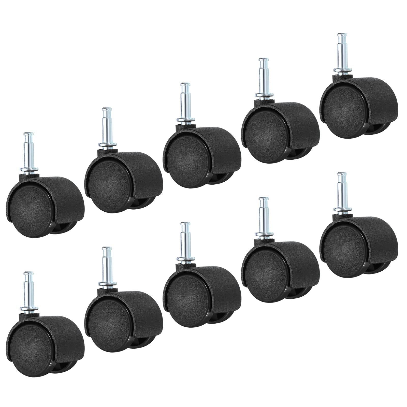 PATIKIL 1 Inch Swivel Stem Casters, 10 Pack Nylon 360 Degree Insert ...