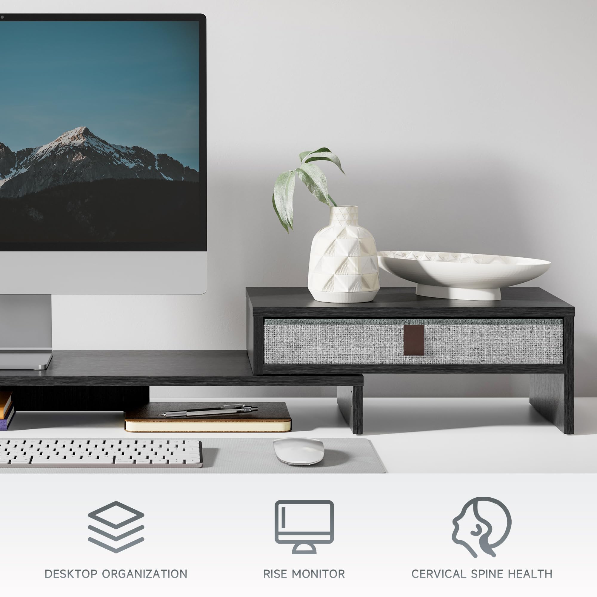 Mua Fenge Computer Monitor Riser Stand with Drawer for 2 or 3 Monitors ...