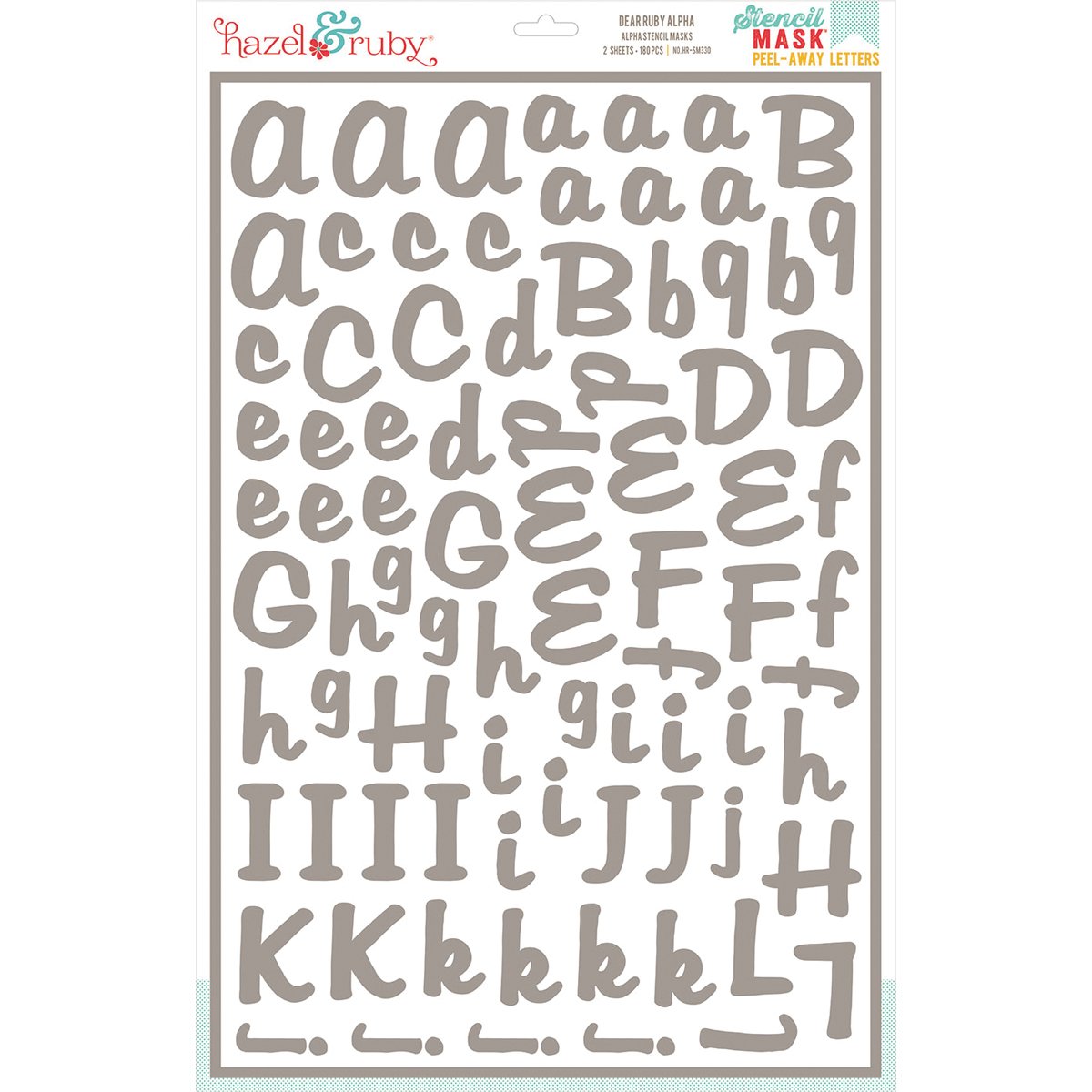 Hazel and Ruby 12 x 8-inch Dear Ruby Alpha Stencil Mask, Pack of 2 ...